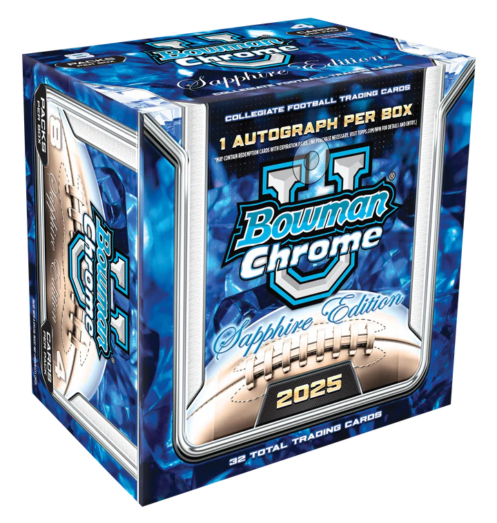 2025 Bowman Chrome University Football Sapphire Edition Box – MN Sports ...